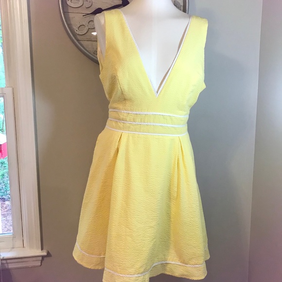 Lauren James | Dresses | Lauren James The Morgan Yellow Seersucker ...